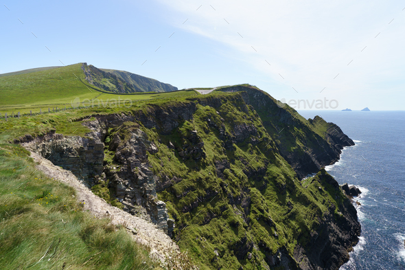 Majestic Irish Cliffs: Illuminated Beauty of Azure Sky, Pristine Ocean ...