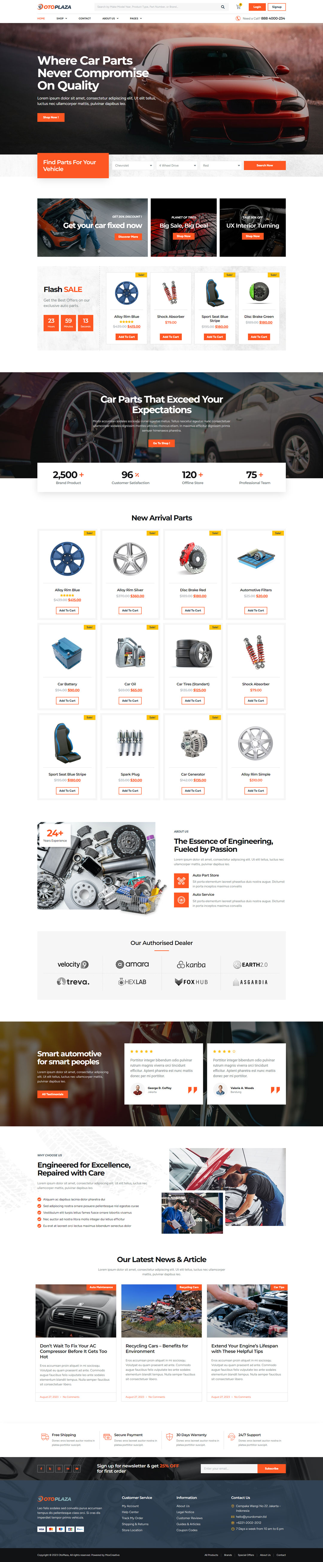OtoPlaza - Auto Parts Store & Accessories Elementor Pro Template Kit by ...