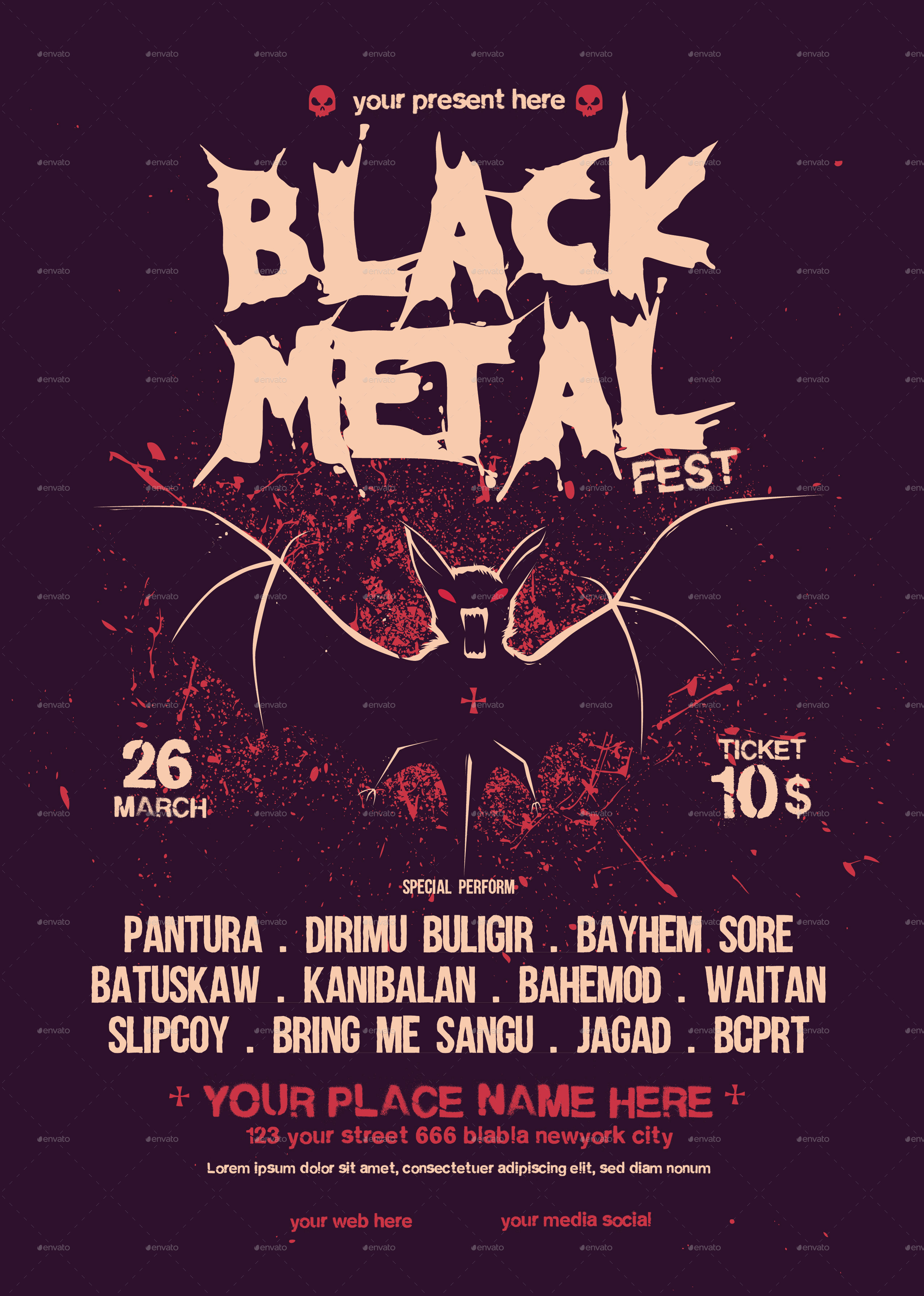 Black Metal Fest Flyer, Print Templates | GraphicRiver