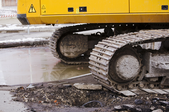 Track of a tractor excavator Stock Photo by wirestock | PhotoDune