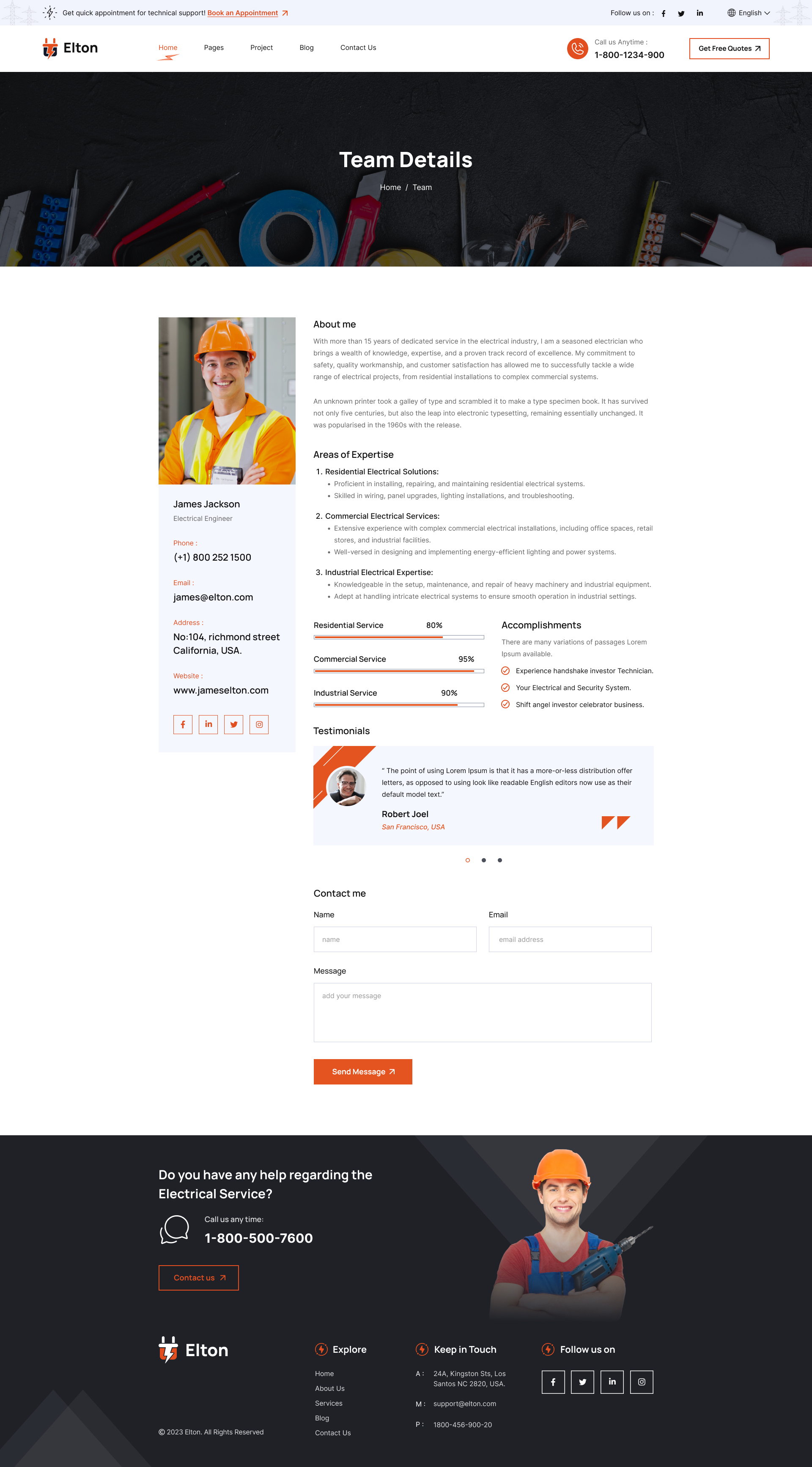 Elton - Electrician Figma Template by WowPixelTheme | ThemeForest