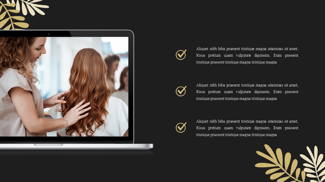 Black Clean Aesthetic Hair Salon PowerPoint Template, Presentation ...
