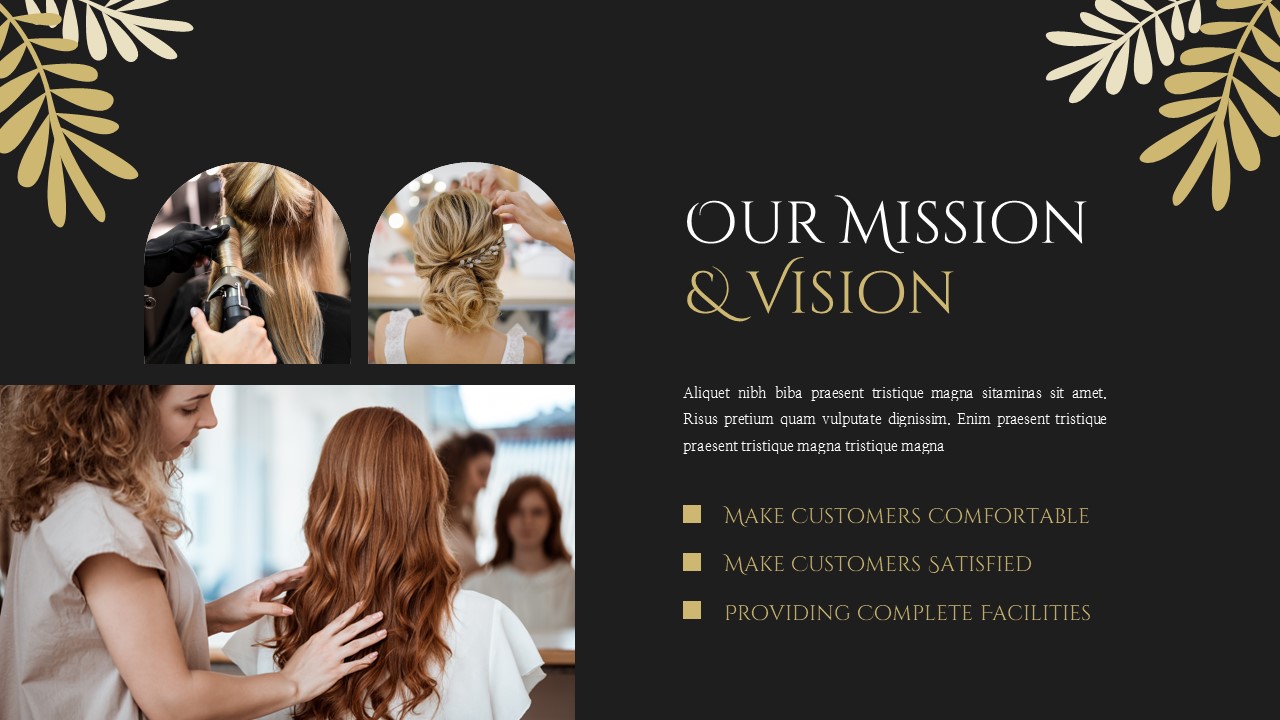 Black Clean Aesthetic Hair Salon PowerPoint Template, Presentation ...