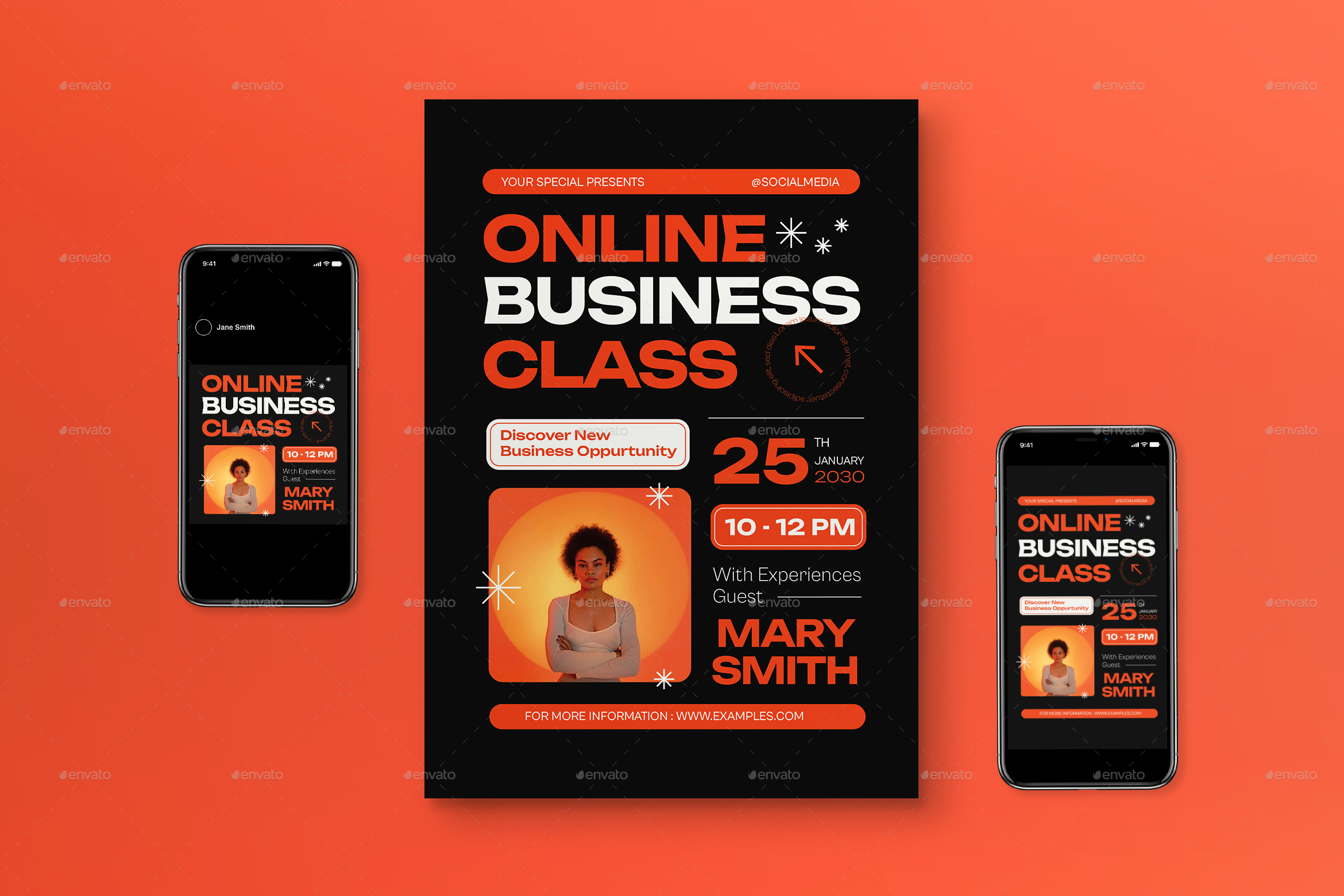 Black AntiDesign Online Business Class Flyer Set, Print Templates ...