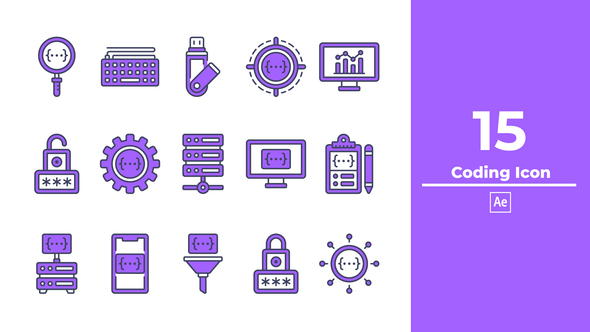 Coding Icon After Effect, After Effects Project Files | VideoHive