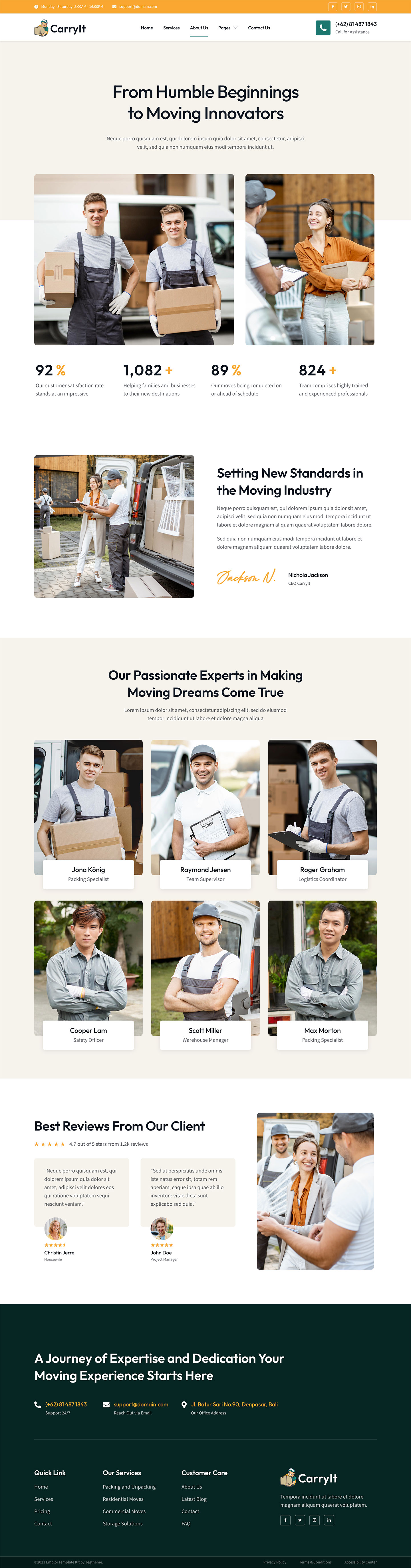 CarryIt – Moving & Logistics Company Elementor Template Kit by jegtheme