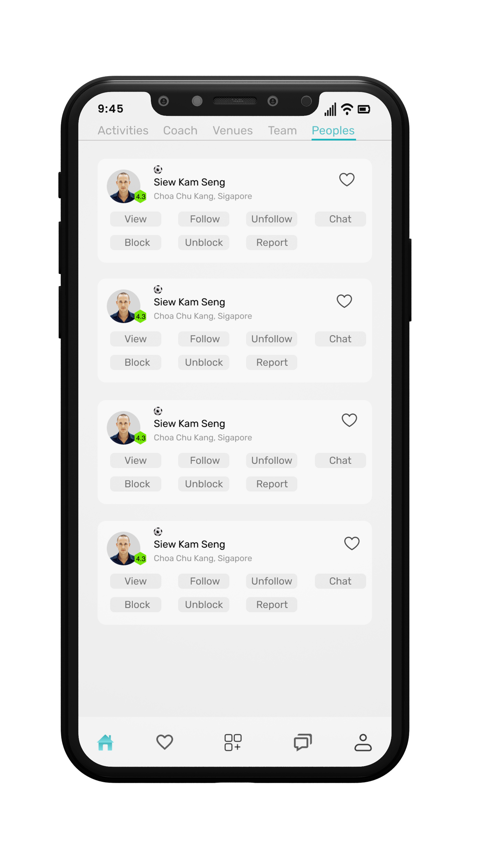 Sporto - Flutter Ui kit (Sport Networking) by codeetsi | CodeCanyon
