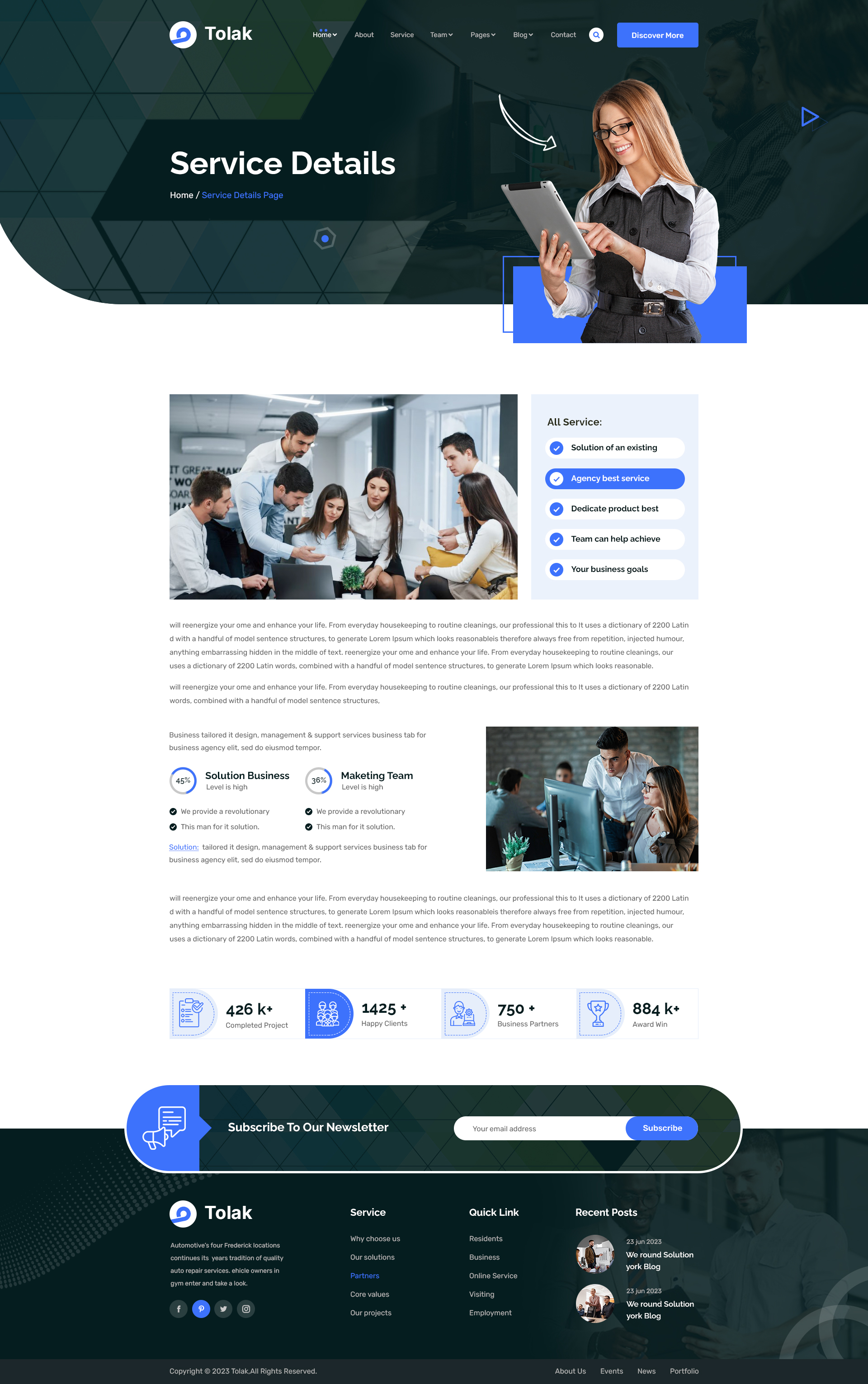 Tolak - It Solution & Business PSD Template by bracketweb | ThemeForest