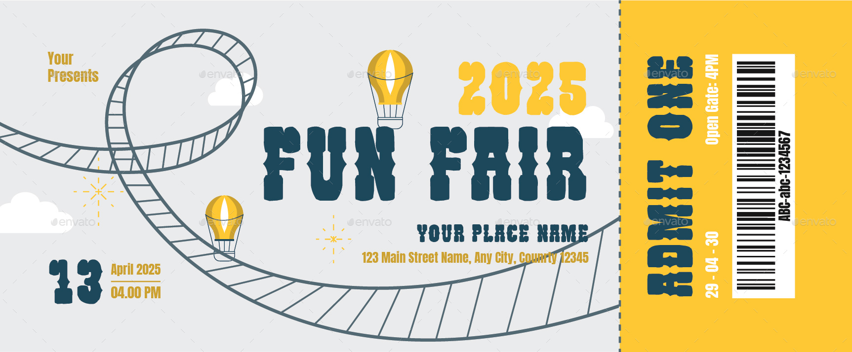 Creative Fun Fair Ticket, Print Templates | GraphicRiver