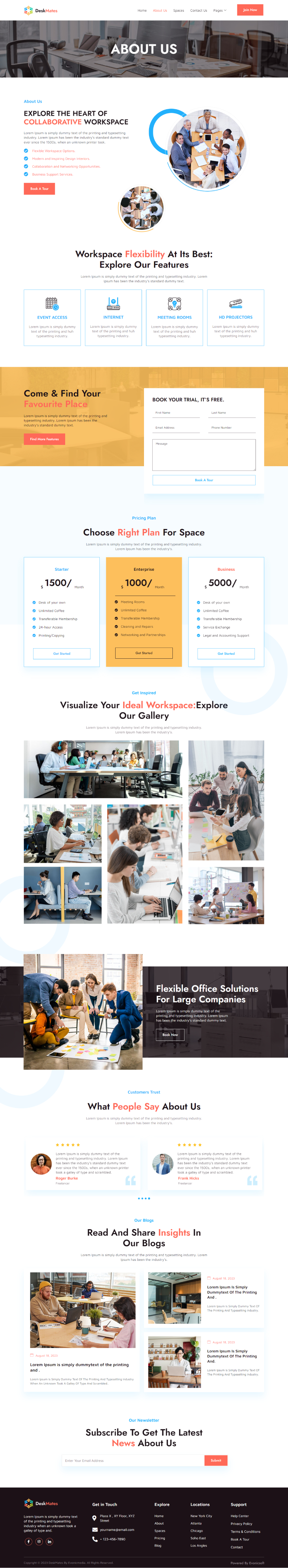 Deskmates - Coworking Space Elementor Template Kit by Evonicmedia ...