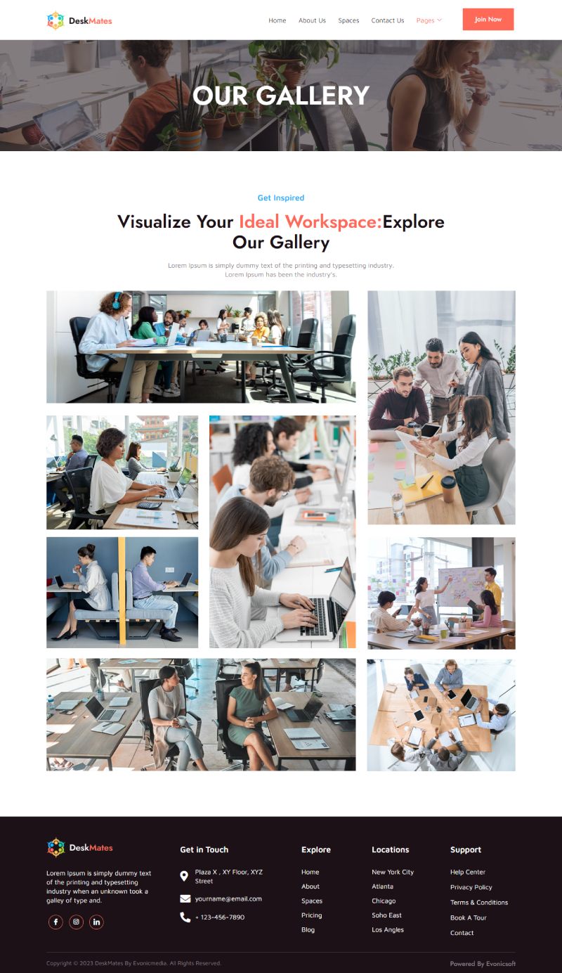 Deskmates - Coworking Space Elementor Template Kit by Evonicmedia ...