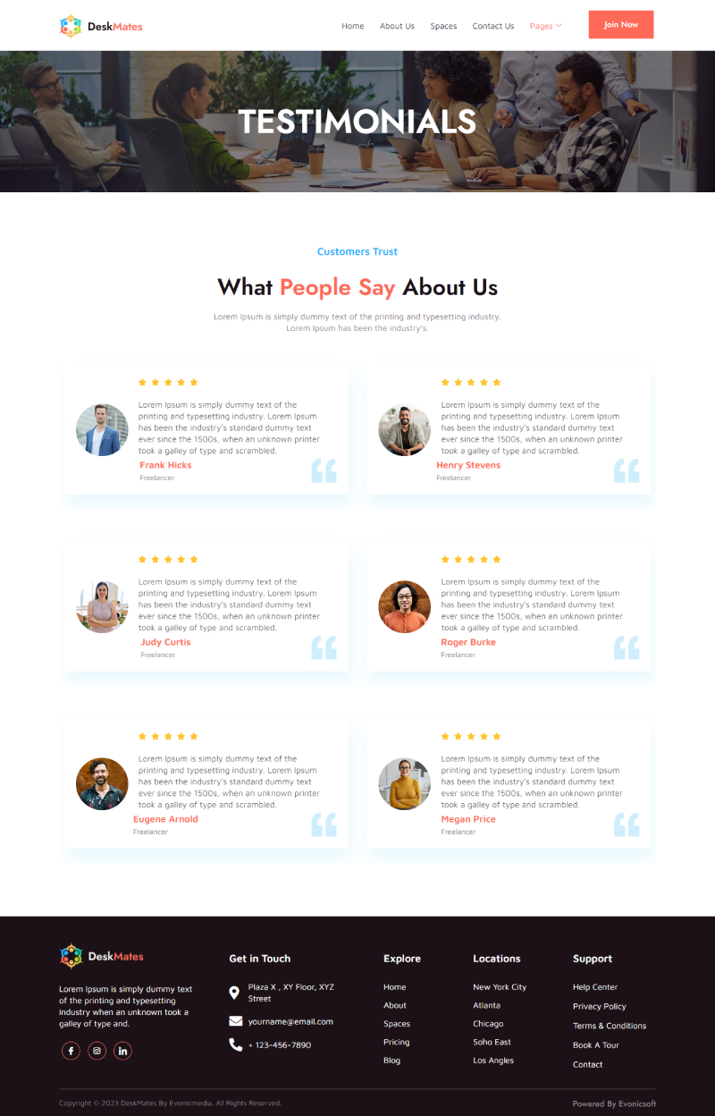 Deskmates - Coworking Space Elementor Template Kit by Evonicmedia ...