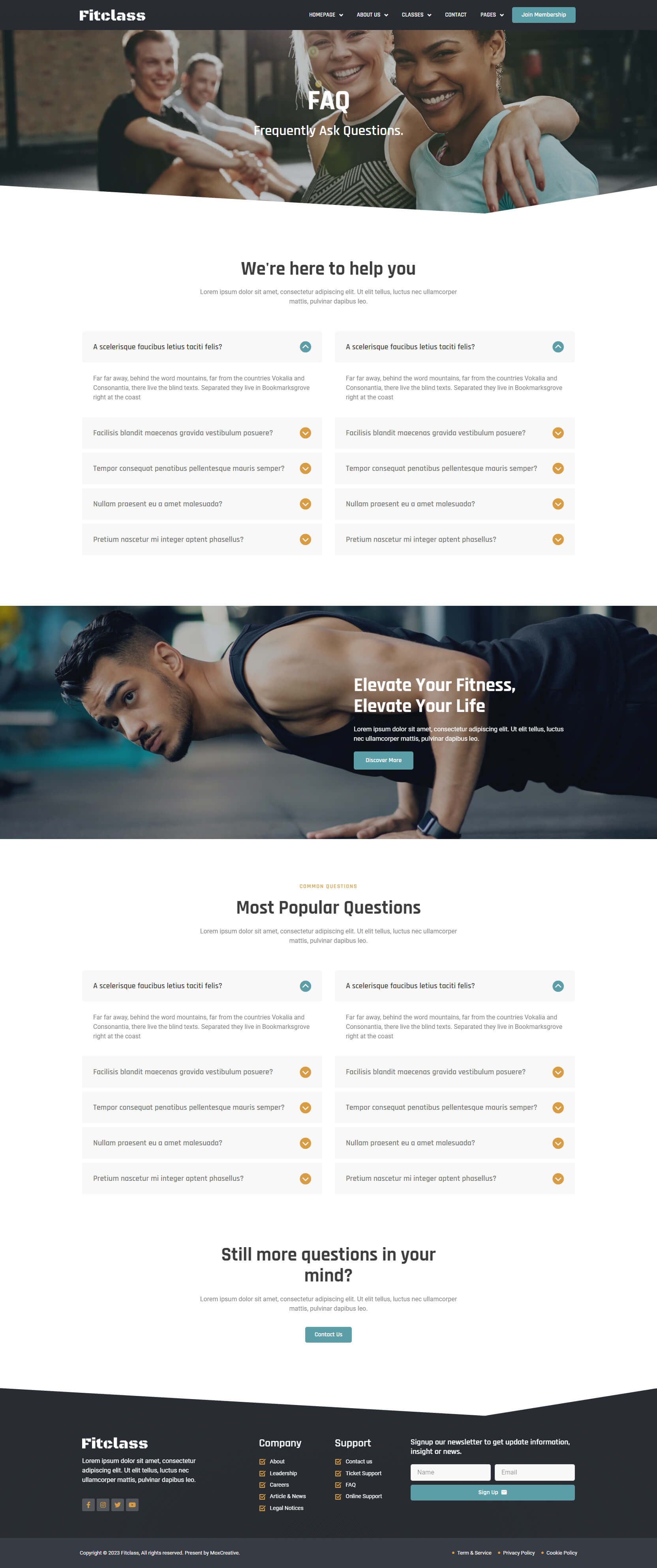 FitClass - Fitness & Gym Services Elementor Template Kit by moxcreative