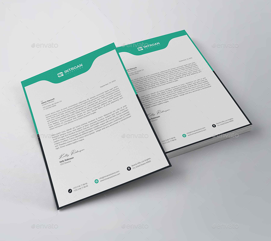 Modern Letterhead, Print Templates | GraphicRiver