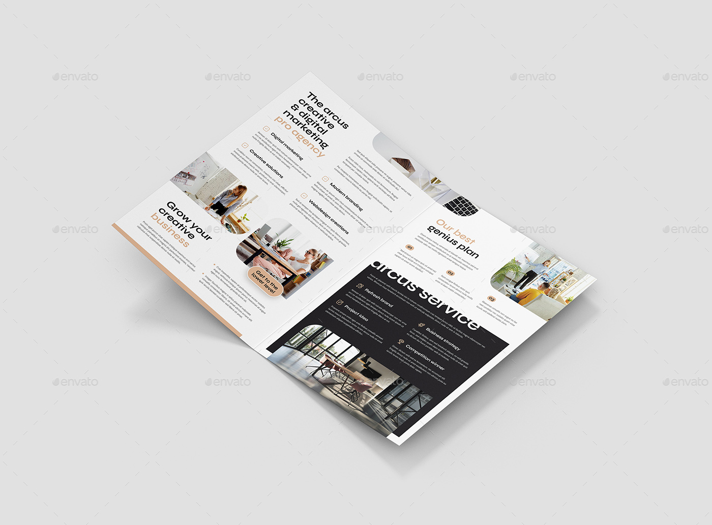 Arcus Creative Brochure Bi-Fold Template, Print Templates | GraphicRiver