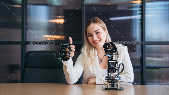 College Students research inventions robotics and robot arm ...