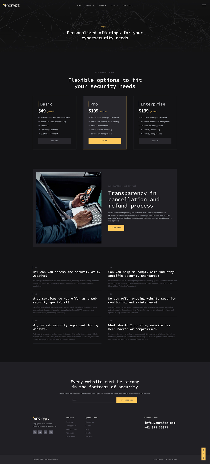 Encrypt - Cyber Security Specialist Elementor Pro Template Kit by deverust