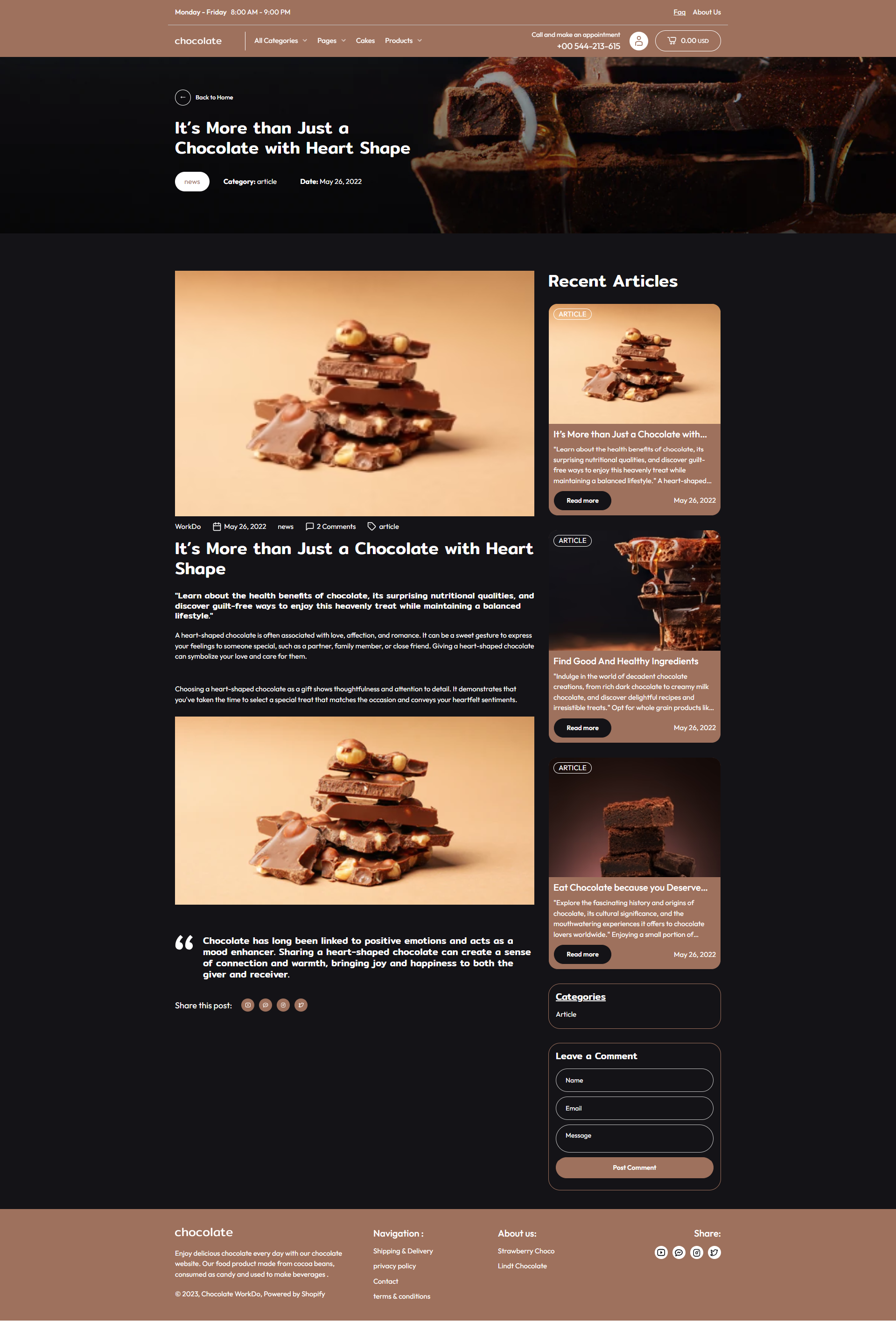 Chocolate - Shopify 2.0 Cake Shop Theme by RajodiyaInfotech | ThemeForest