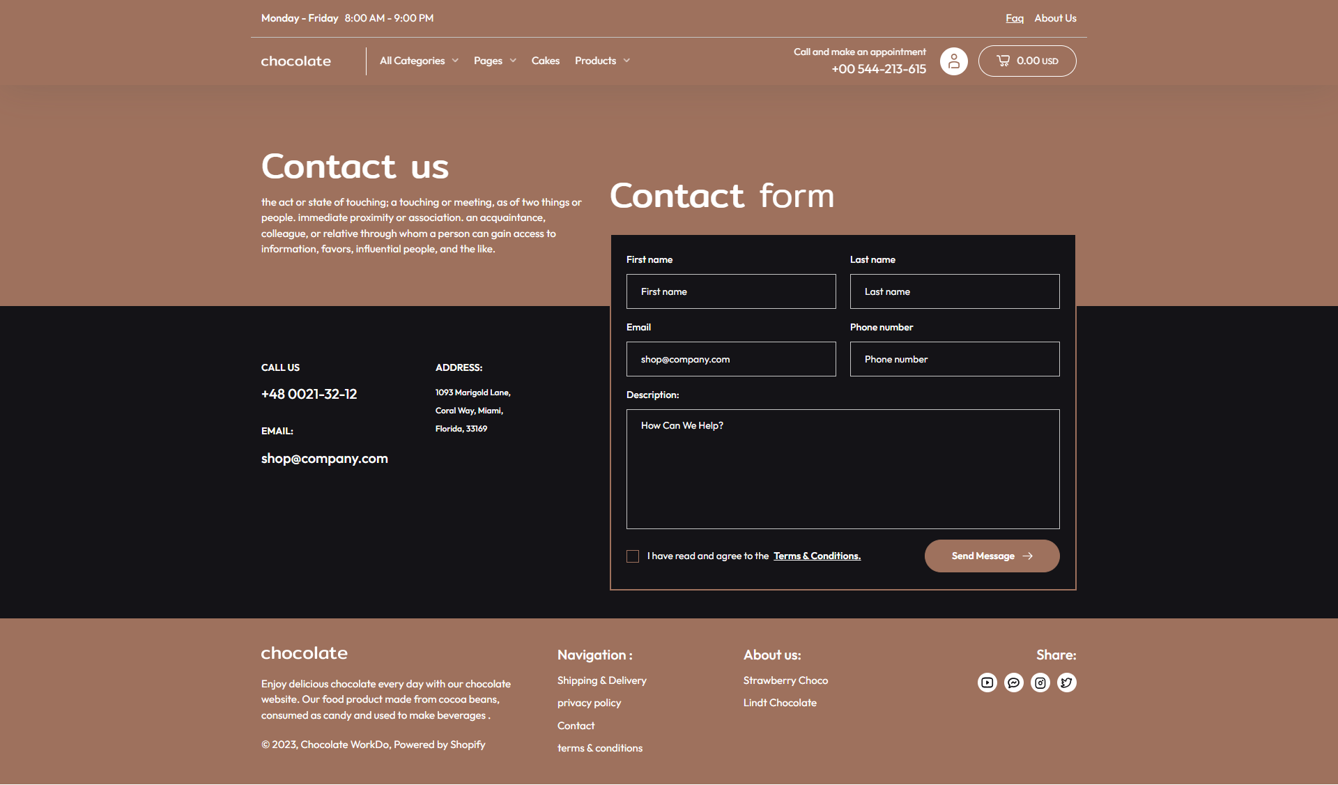Chocolate - Shopify 2.0 Cake Shop Theme by RajodiyaInfotech | ThemeForest