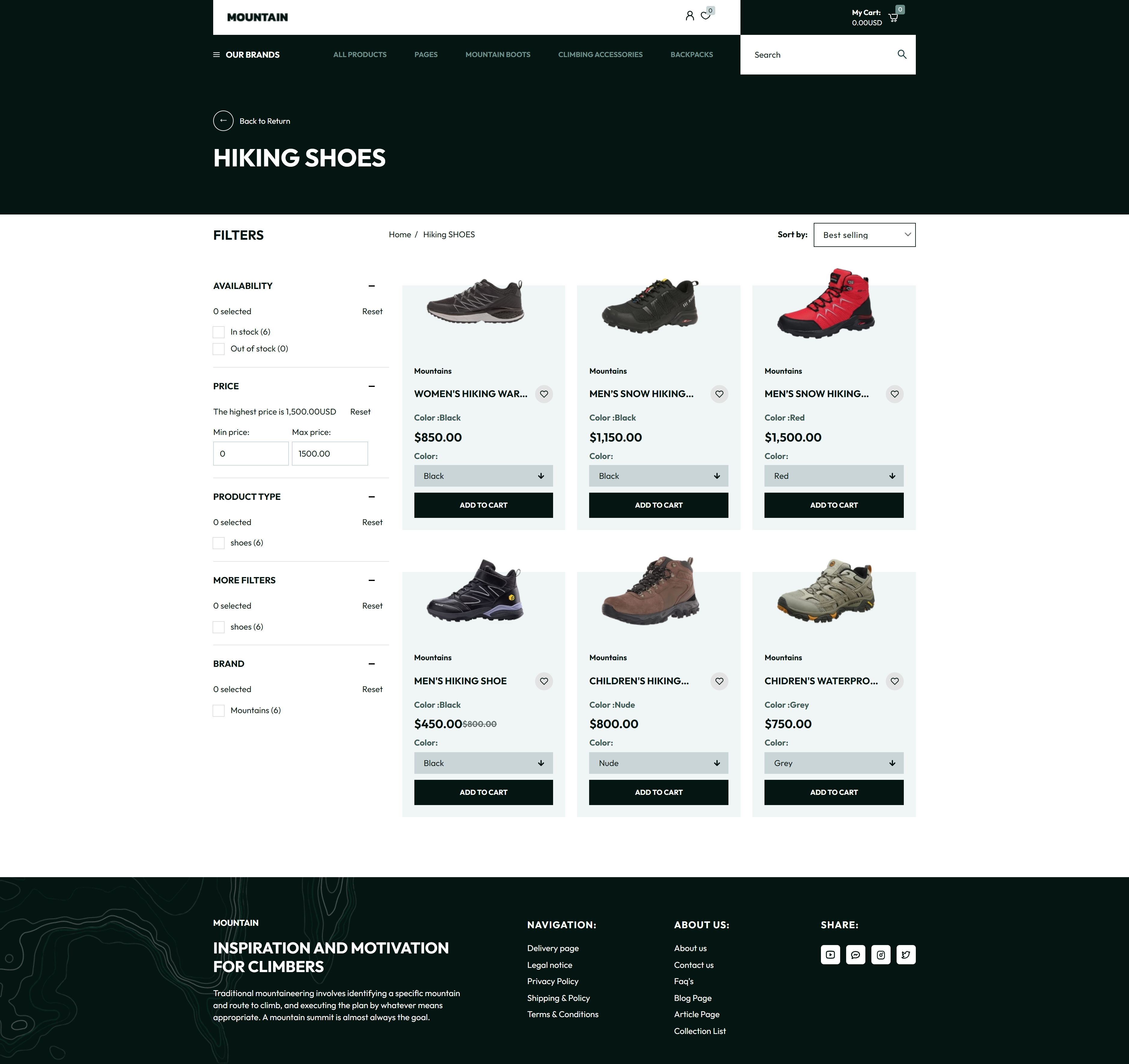 Mountains - Shopify 2.0 Hiking Theme by RajodiyaInfotech | ThemeForest