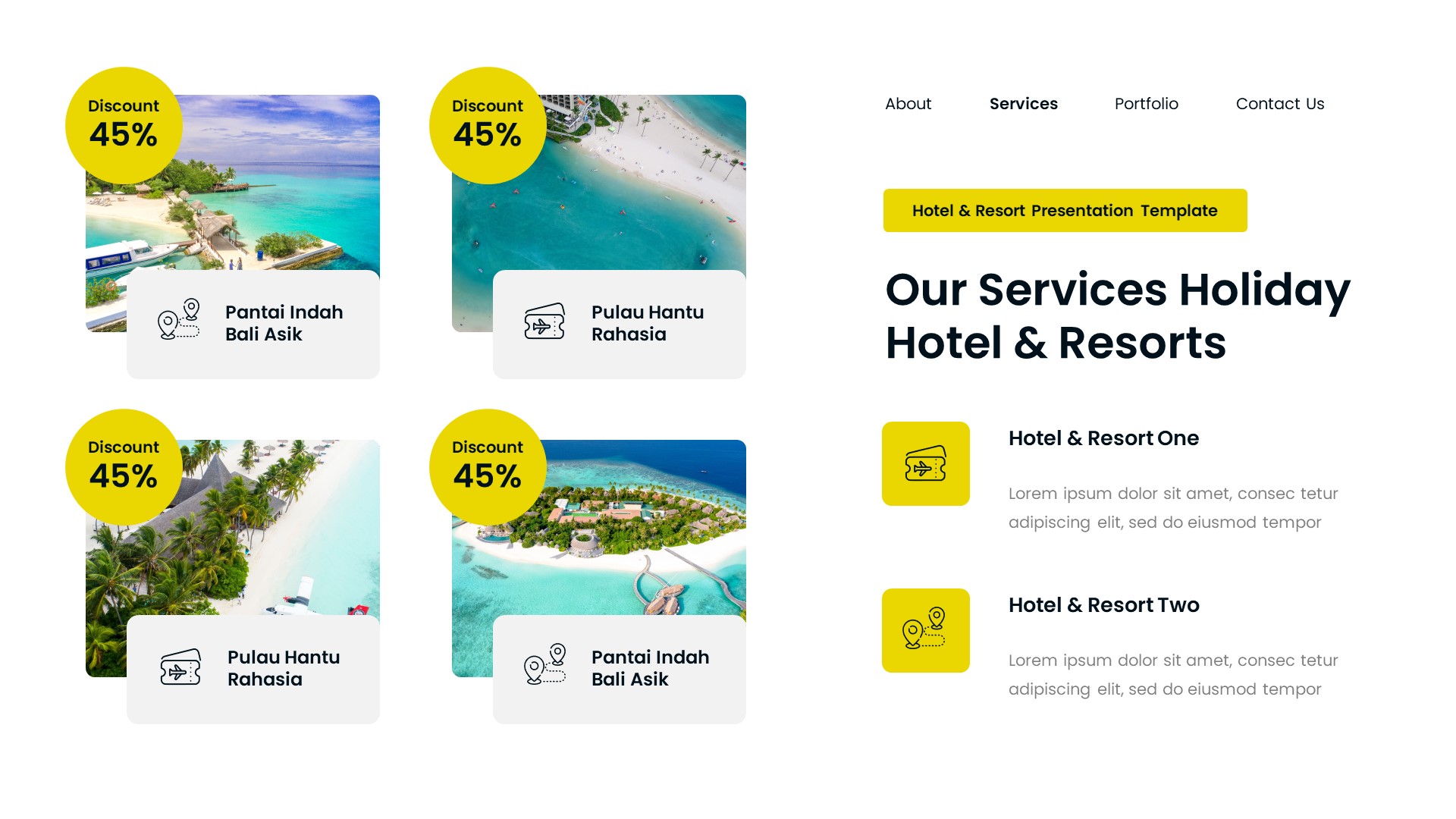 Holiday - Hotel & Resort Powerpoint Template, Presentation Templates