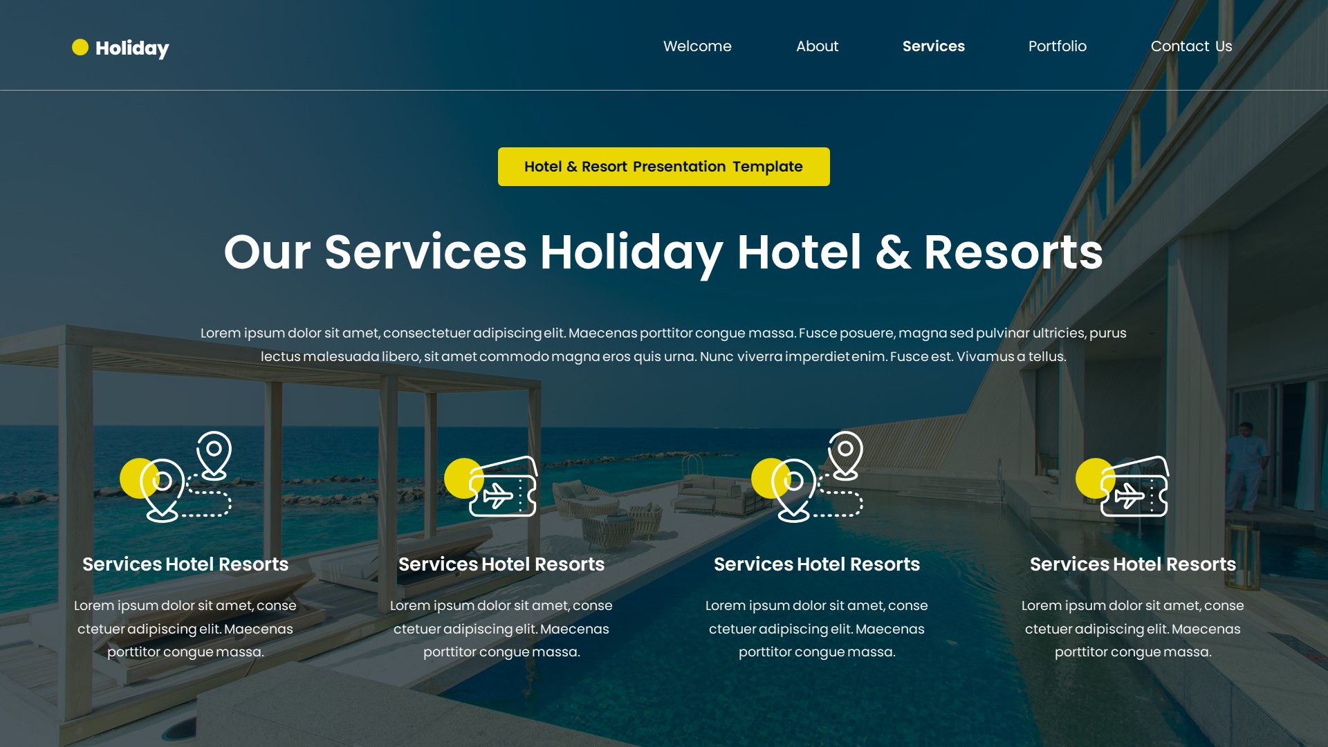Holiday - Hotel & Resort Powerpoint Template, Presentation Templates