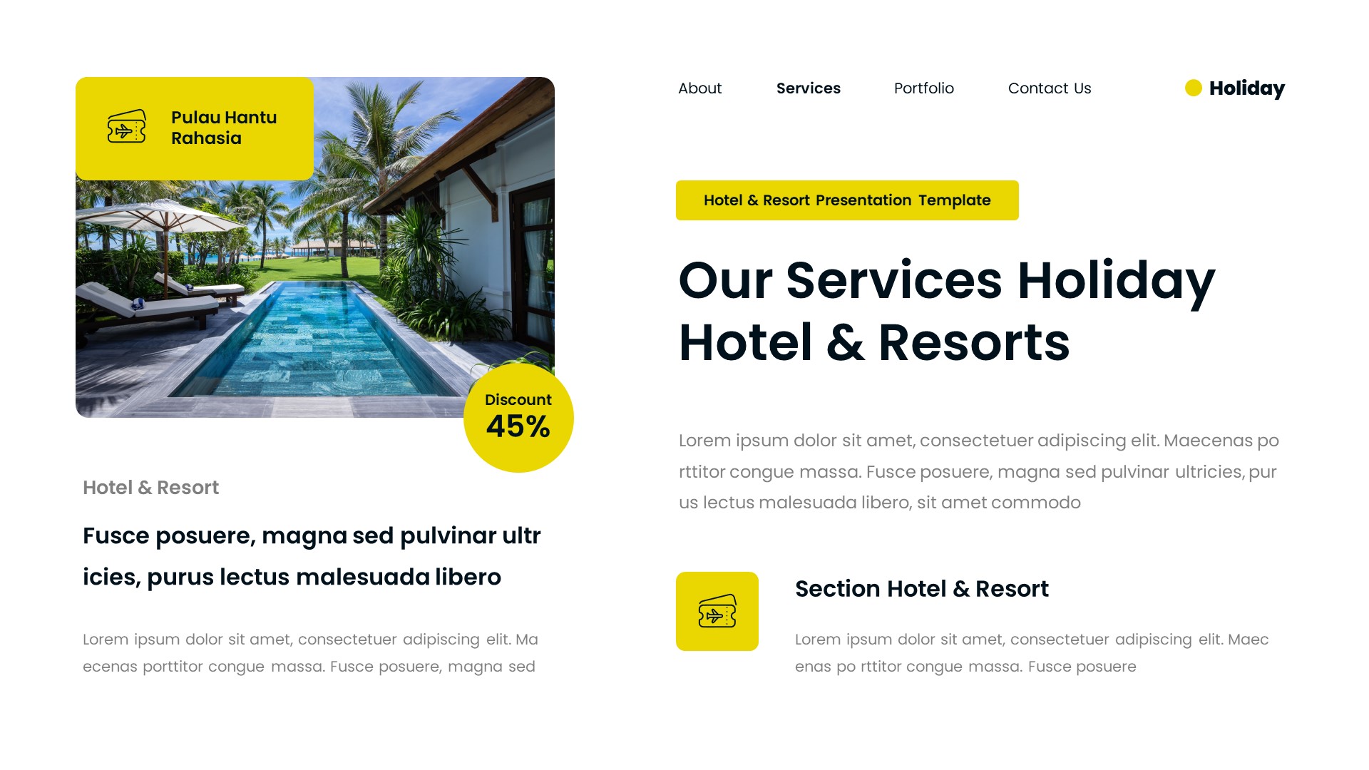 Holiday - Hotel & Resort Powerpoint Template, Presentation Templates