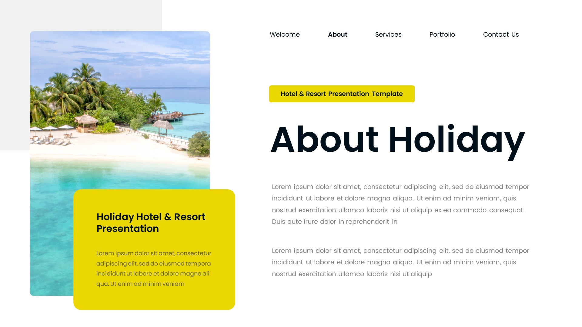 Holiday - Hotel & Resort Powerpoint Template, Presentation Templates