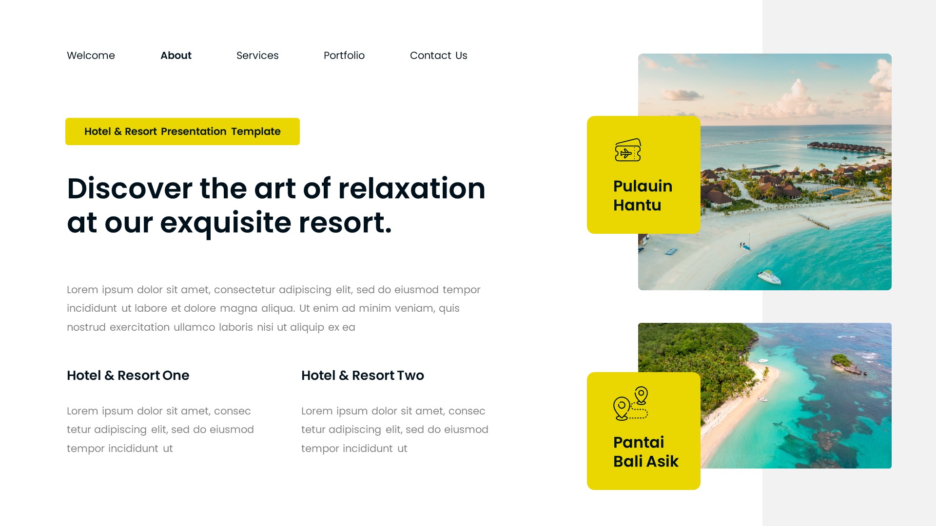 Holiday - Hotel & Resort Powerpoint Template, Presentation Templates