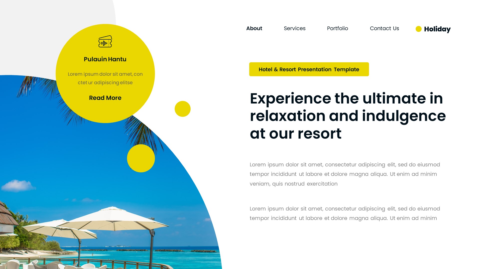 Holiday - Hotel & Resort Powerpoint Template, Presentation Templates