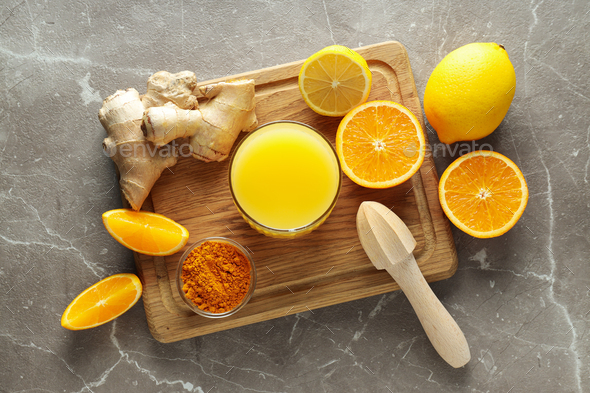 Concept of healthy drink - ginger turmeric liquid Stock Photo by ...
