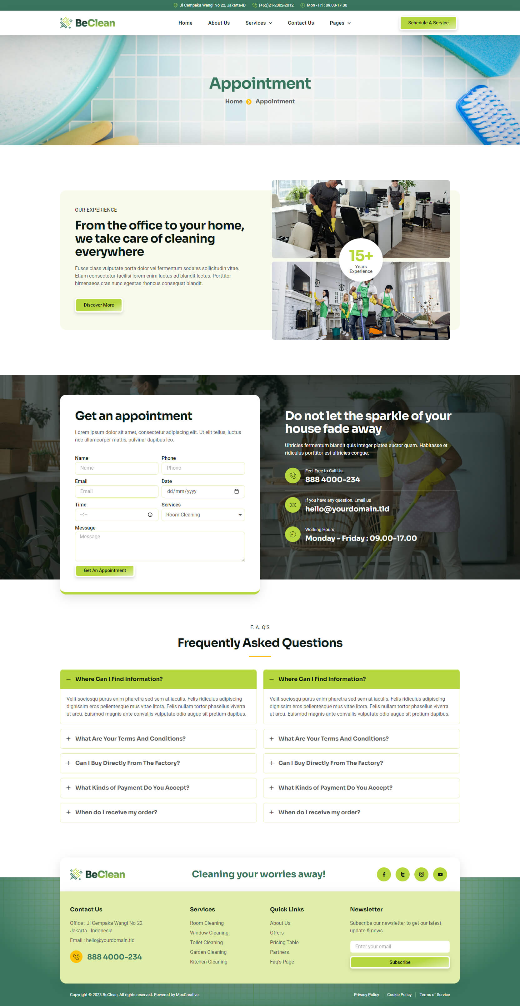 BeClean - Cleaning Service Company Elementor Pro Template Kit by moxcreative