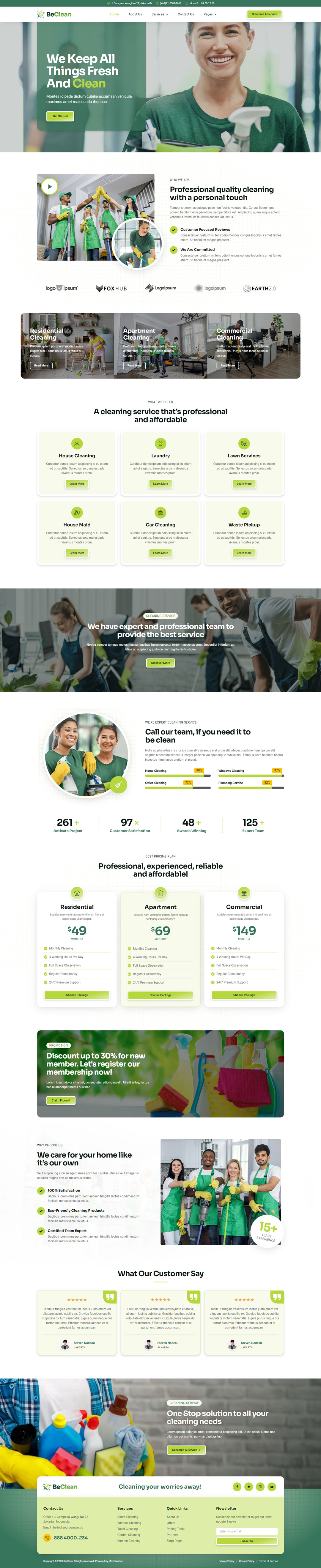 BeClean - Cleaning Service Company Elementor Pro Template Kit by moxcreative