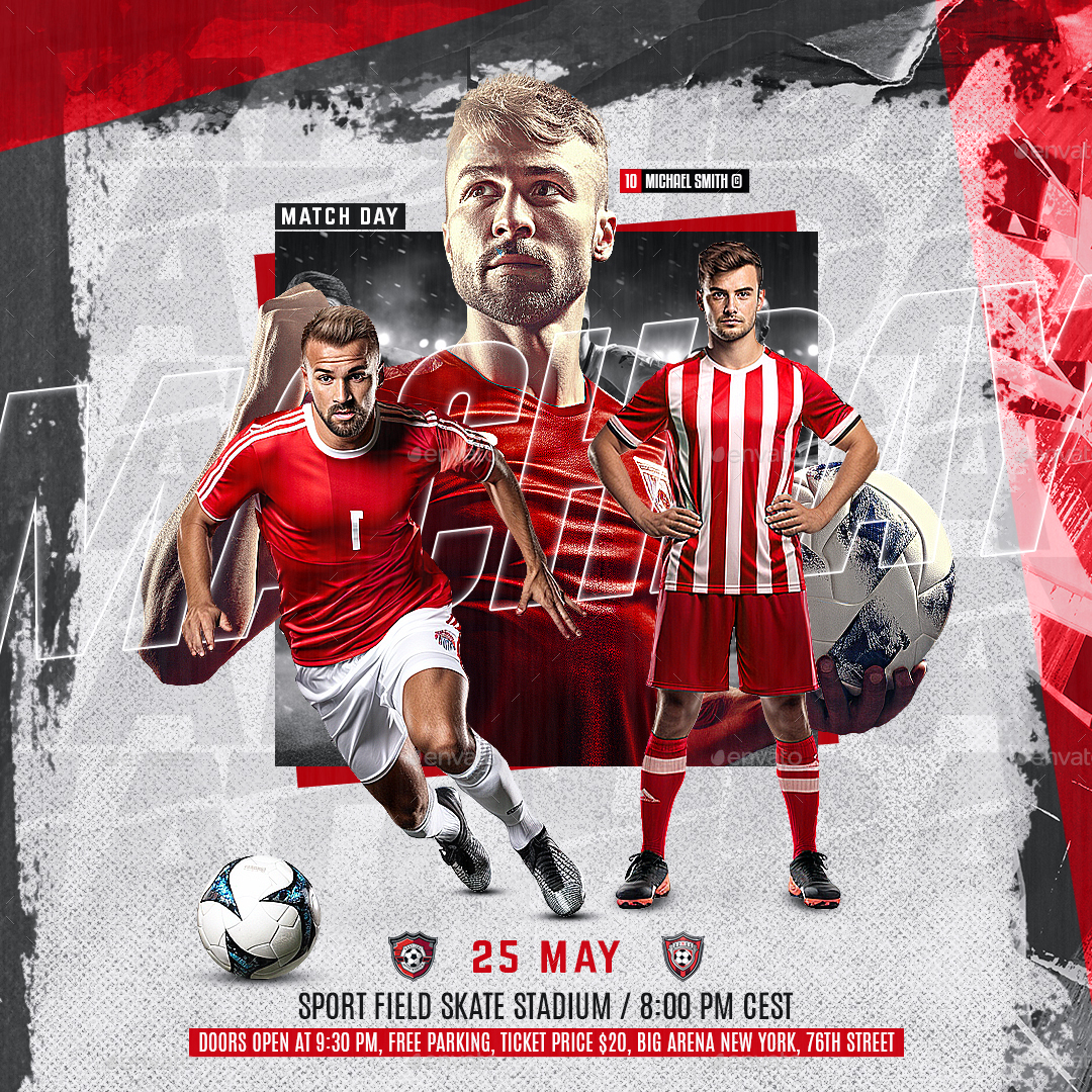 Soccer Social Media Pack Template, Web Elements | GraphicRiver