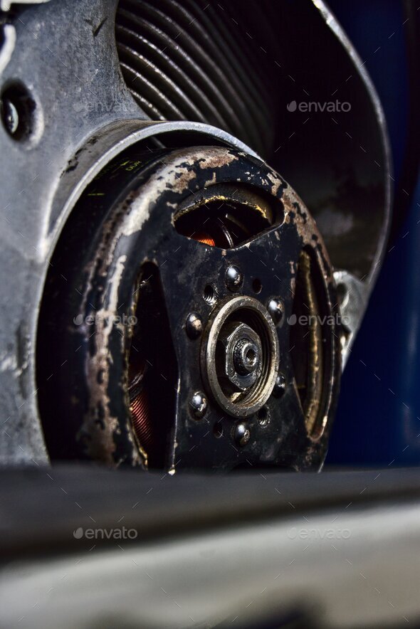 A picture of a pole wheel of a simson schwalbe Stock Photo by wirestock