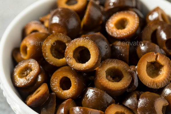 Organic Sliced Black Brown Olives Stock Photo by bhofack2 | PhotoDune