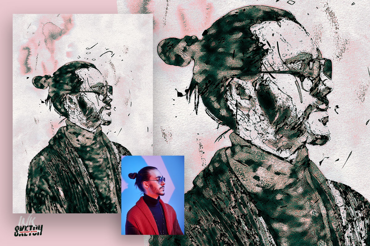 Ink Sketch Photoshop Action, Add-ons | GraphicRiver