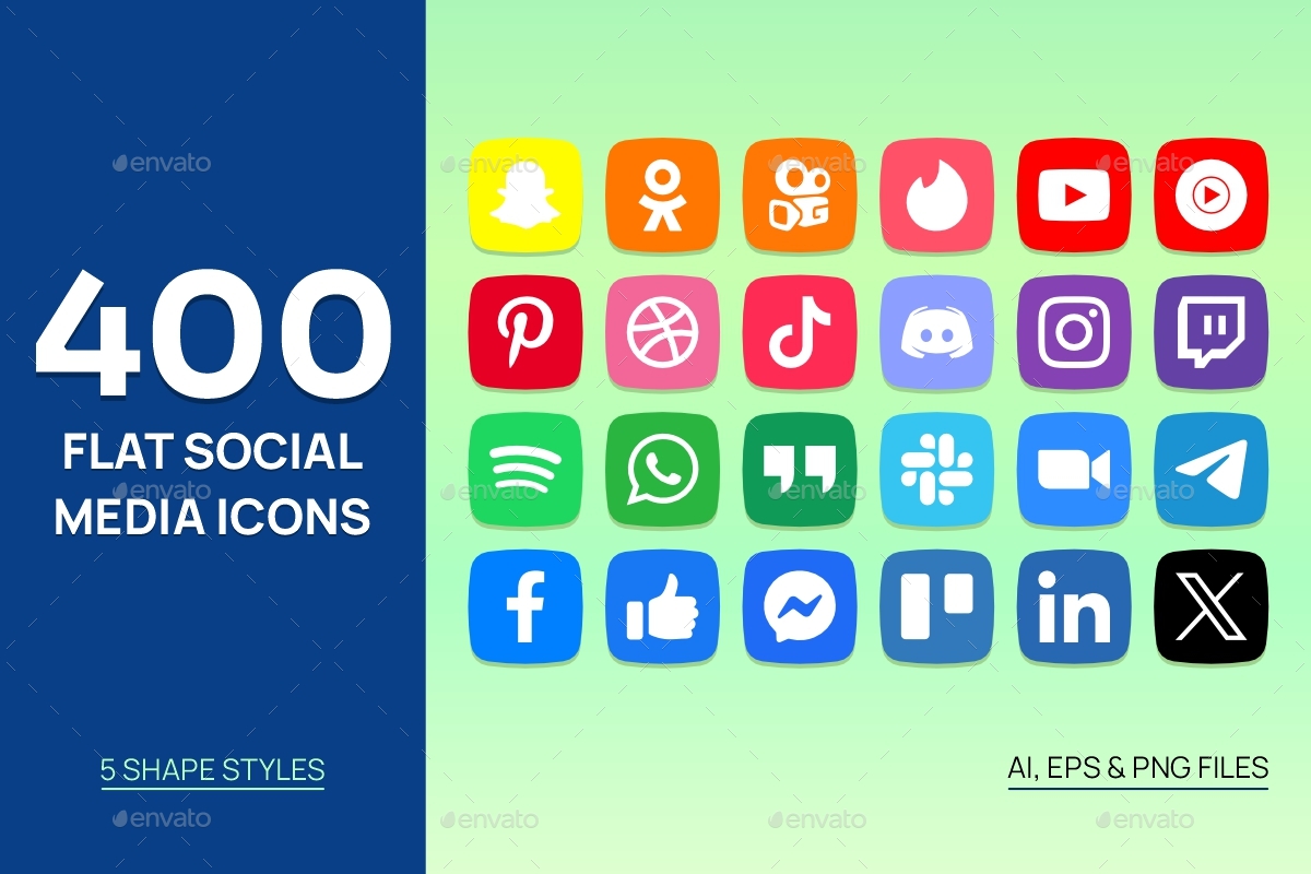 Social Media Icons Bundle, Icons | GraphicRiver