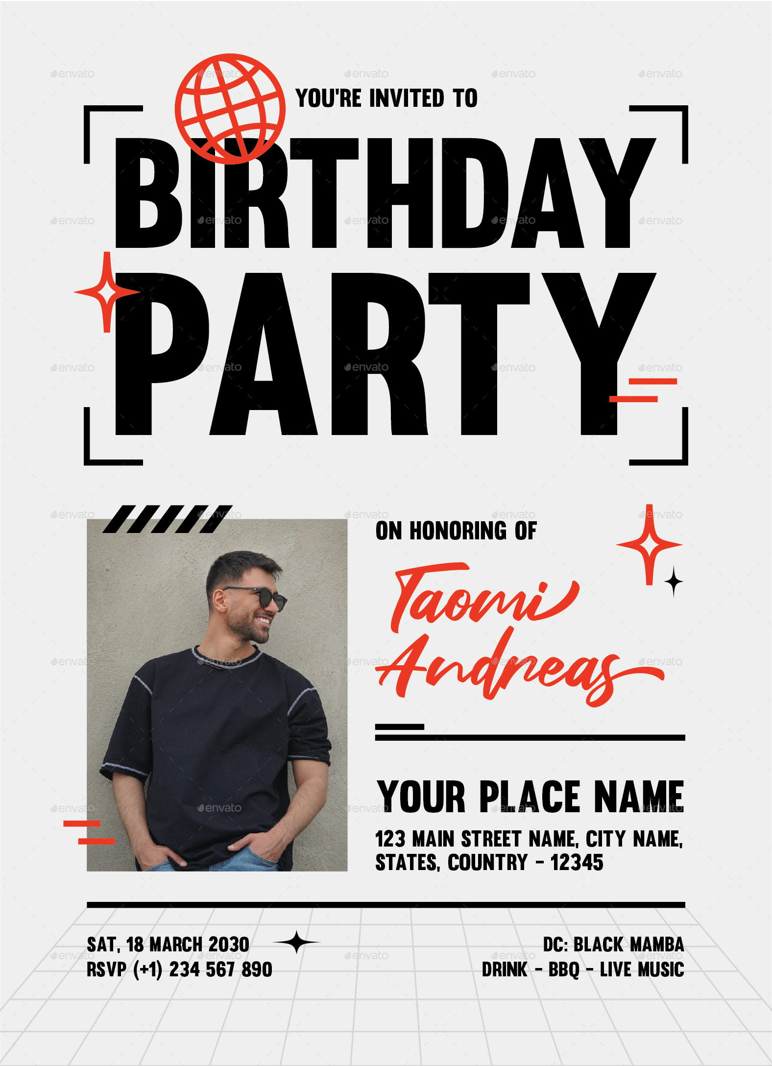Creative Minimal Birthday Invitation, Print Templates | GraphicRiver