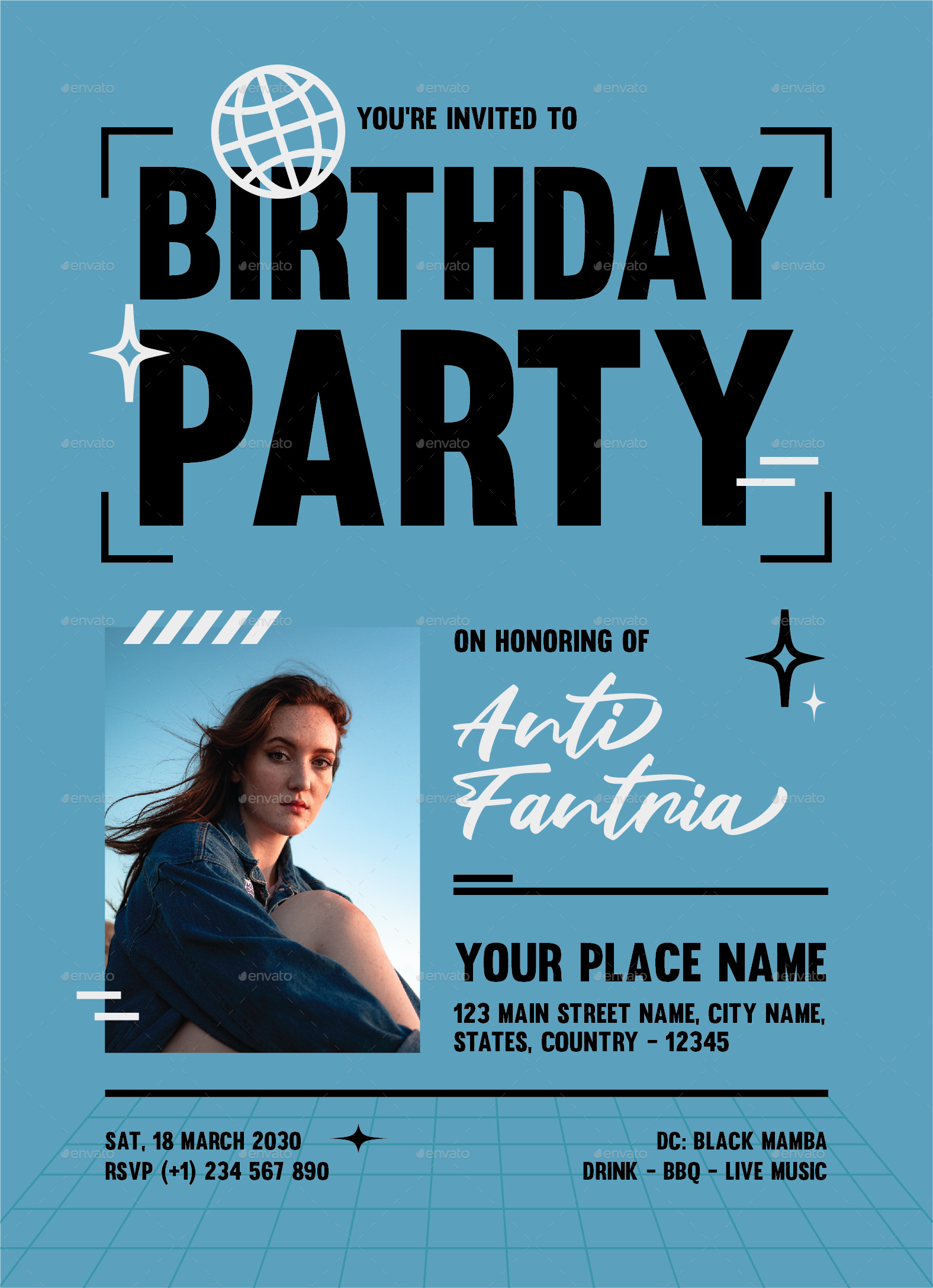 Creative Minimal Birthday Invitation, Print Templates | GraphicRiver