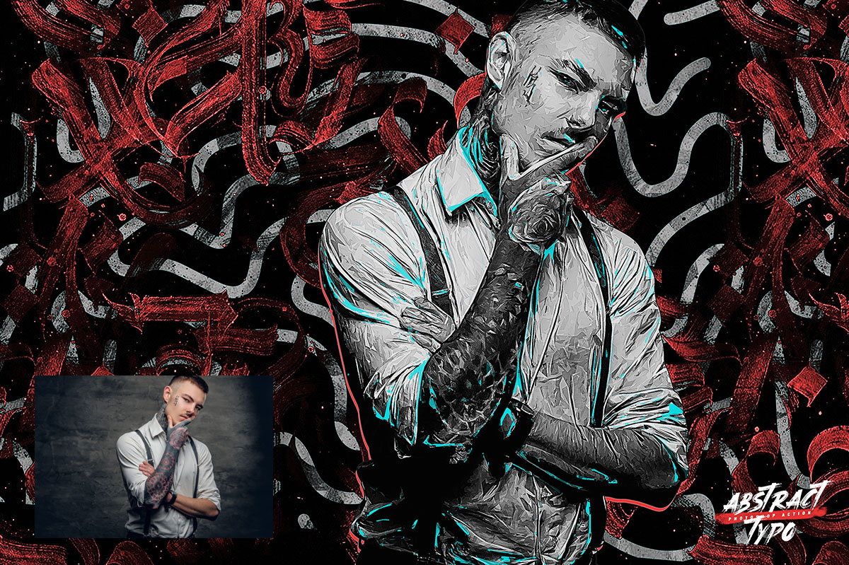 Abstract Typo Photoshop Action, Add-ons | GraphicRiver