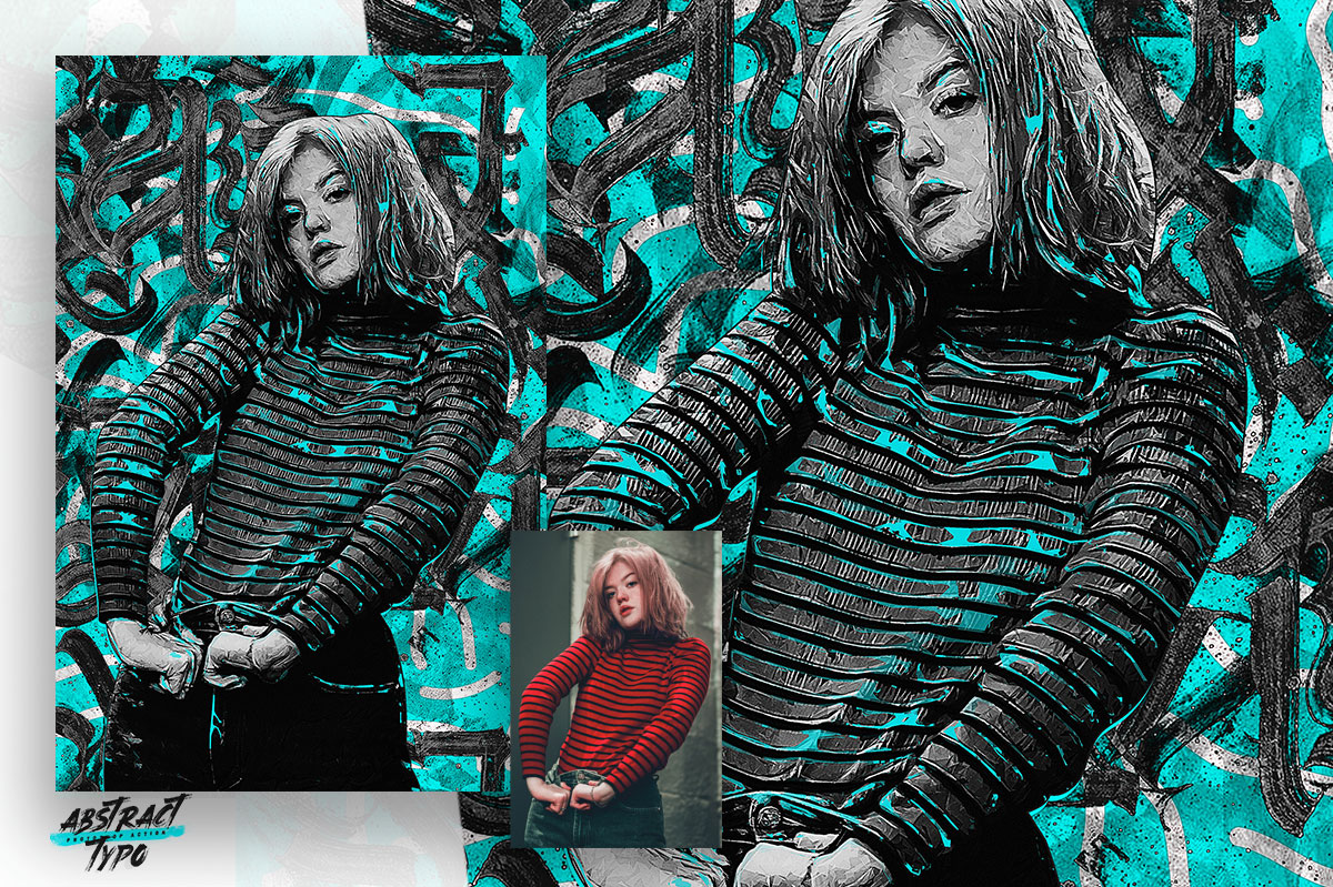 Abstract Typo Photoshop Action, Add-ons | GraphicRiver