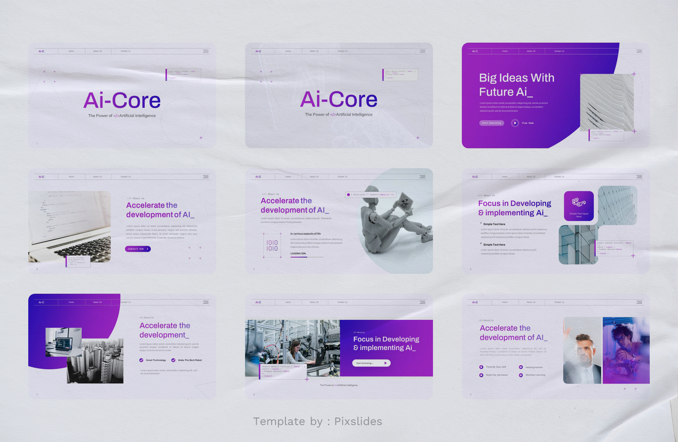 AiCore - Artificial Intelligence Keynote Template, Presentation Templates