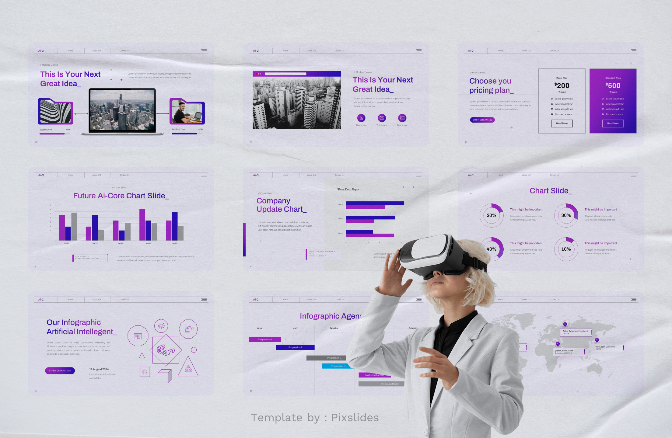 AiCore - Artificial Intelligence Keynote Template, Presentation Templates