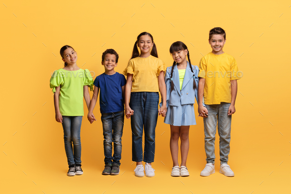 Diverse Children Holding Hands