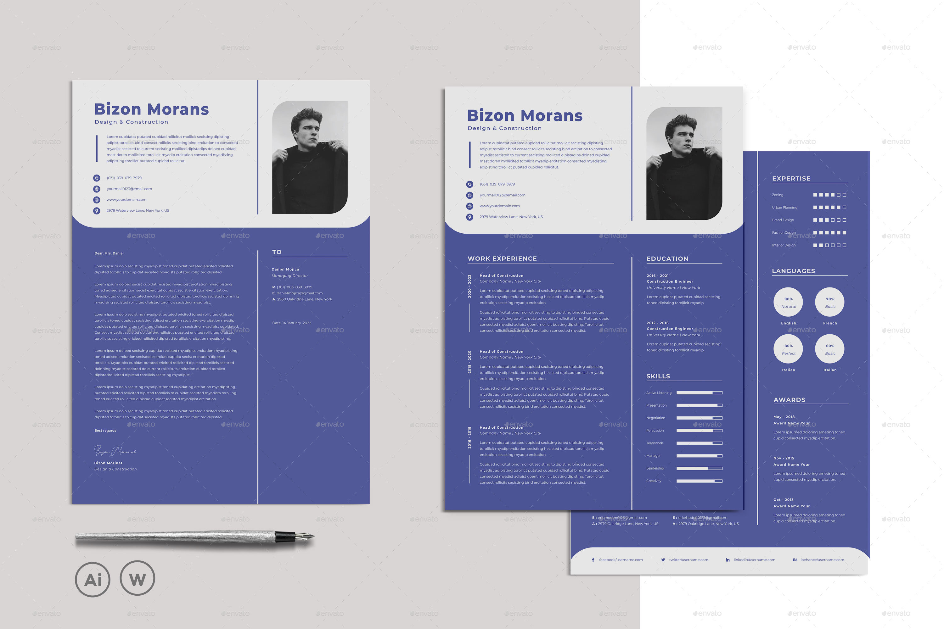 Resume Word Template, Print Templates | GraphicRiver