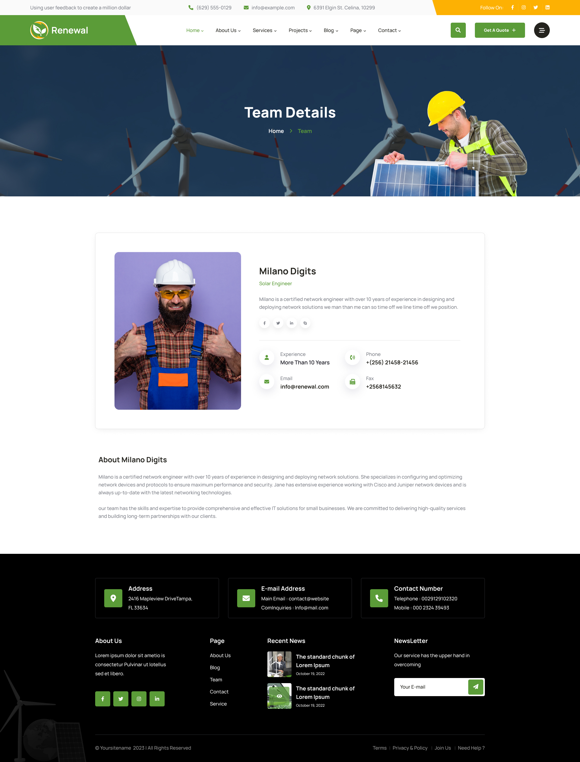 Renewal - Solar & Renewable Energy Figma Template by themepul | ThemeForest
