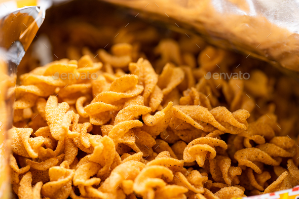 Traditional snack crispy bean twist cracker Stock Photo by leungchopan