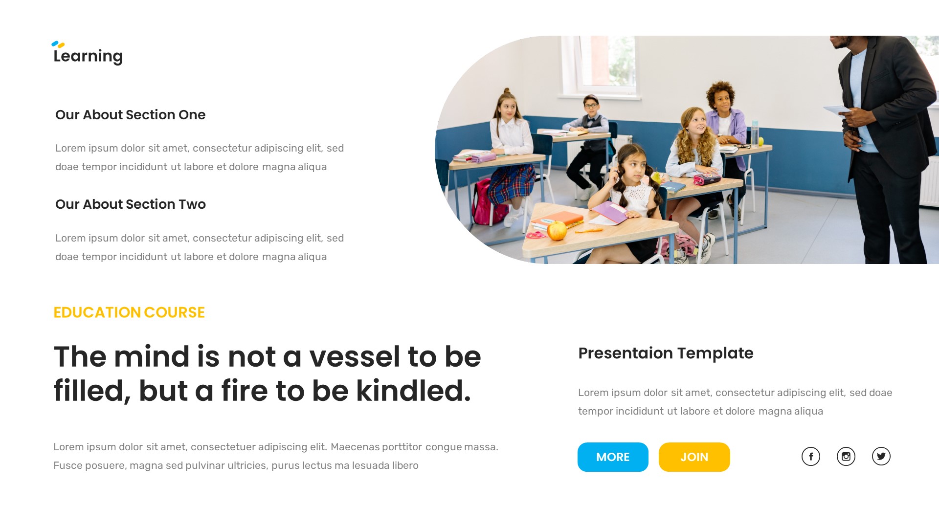 Learning - Education Online Course Powerpoint Template, Presentation ...