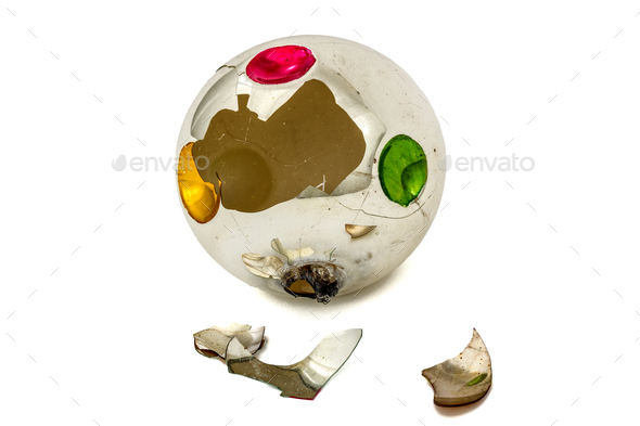 Broken Christmas ball, isolated on white background Stock Photo by ...